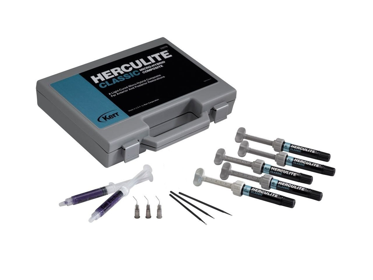 Kerr HERCULITE CLASSIC Composites kit 5 Syringes Enamel 5 gm +2 gel et ...