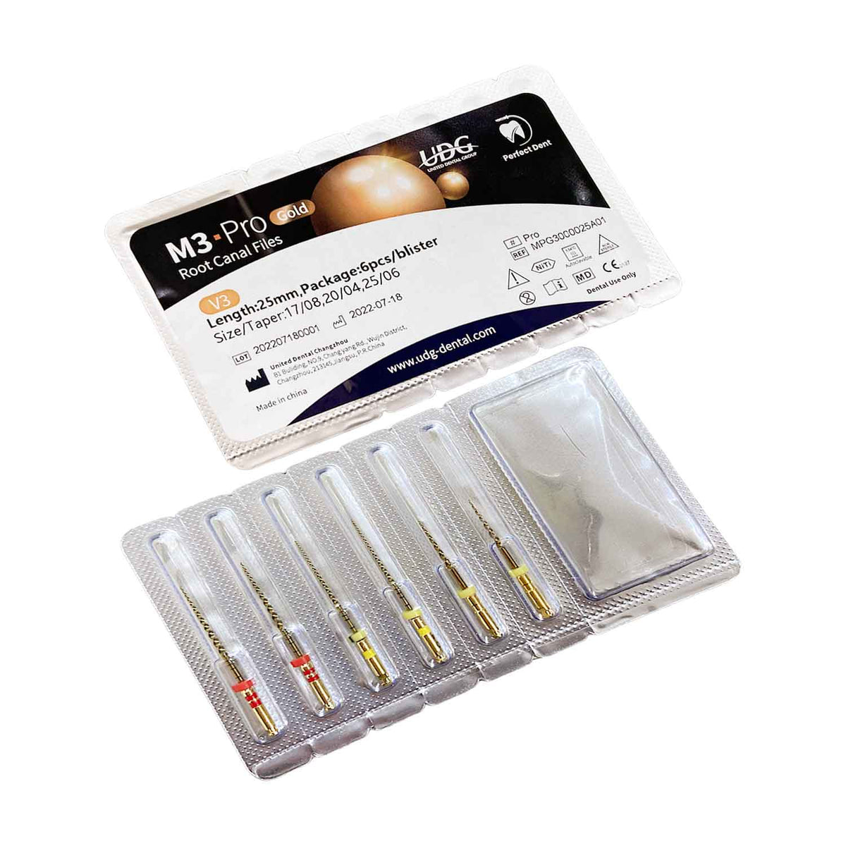 M3 PRO GOLD ROTARY FILES assorted 6 files – MedSTA